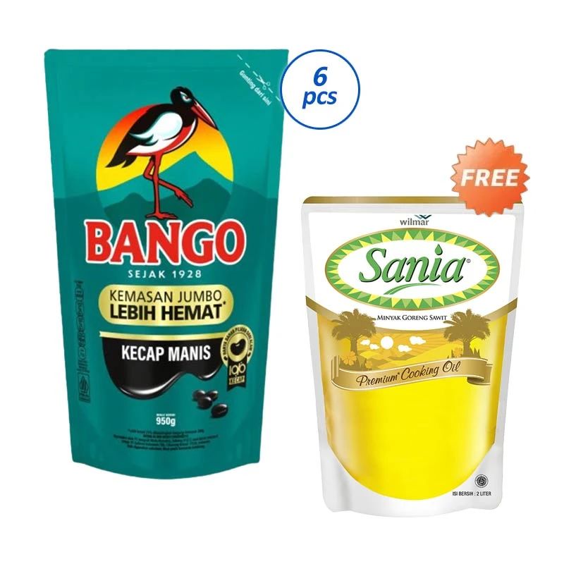 Promo Bango Kecap Manis 950 G/ 735 Ml X 6 Pcs Free Minyak Goreng 2l ...