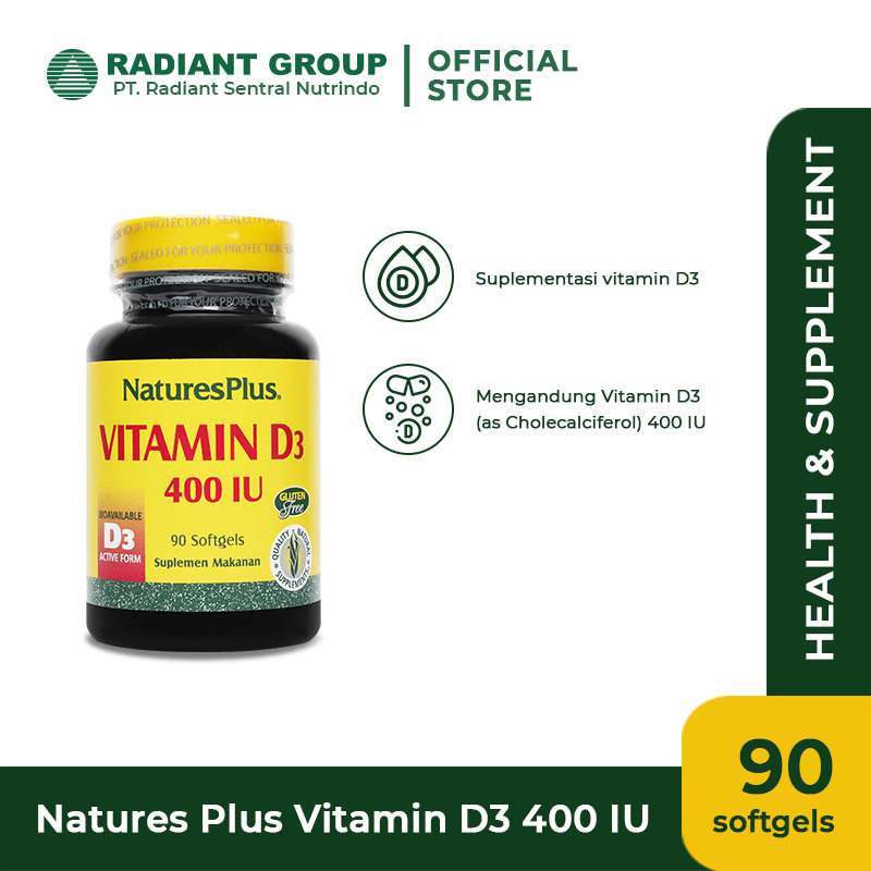 Jual Natures Plus Vitamin D3 400 Iu - 90 Softgels Di Seller Radiant Official Store - Duri Kepa ...