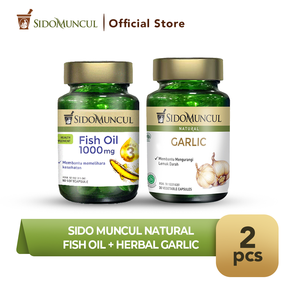Promo Sido Muncul Natural Fish Oil Sc 50'k + Sido Muncul Herbal Garlic ...