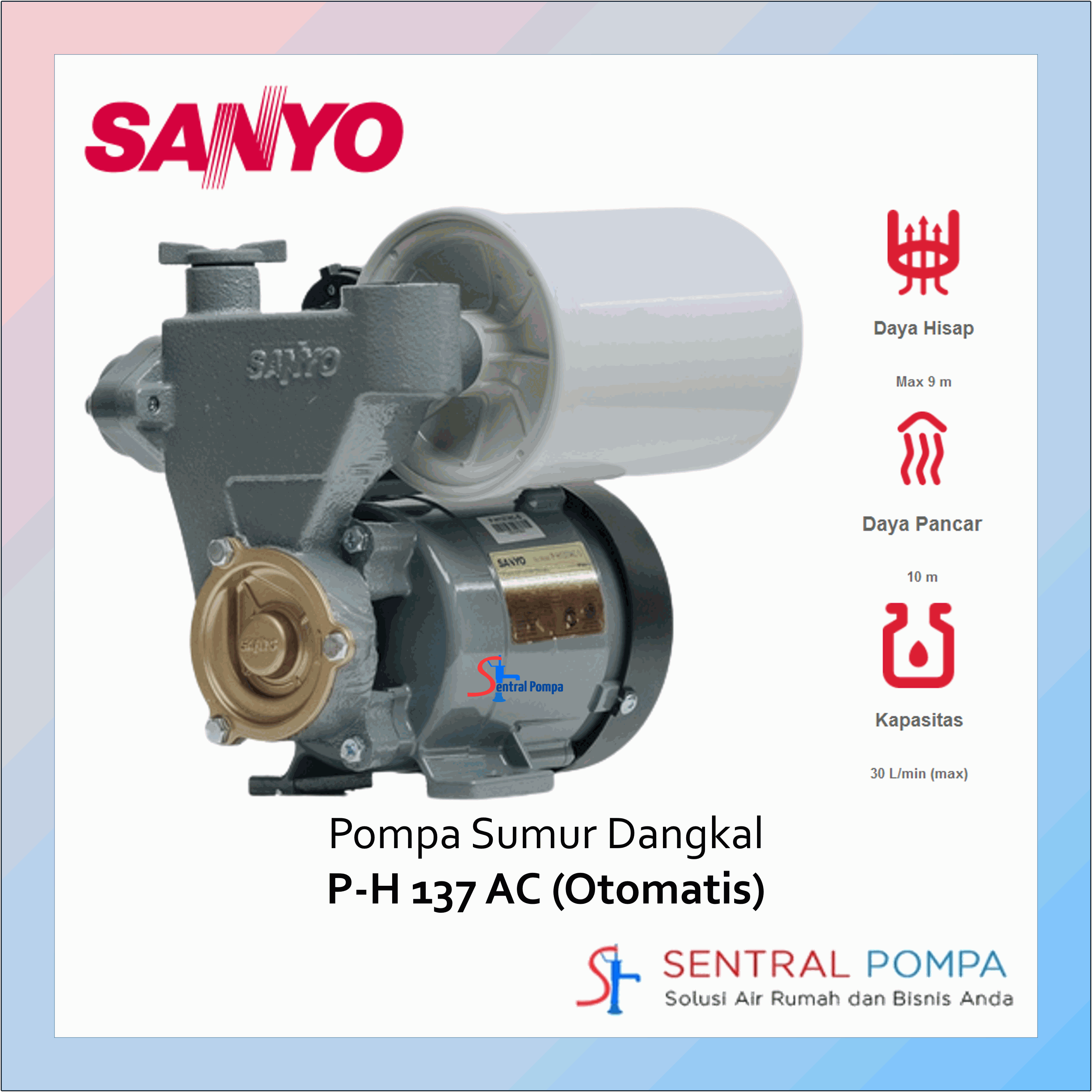 Promo Sanyo PH 137 AC Pompa Air Diskon 2% di Seller Sentral Pompa ...