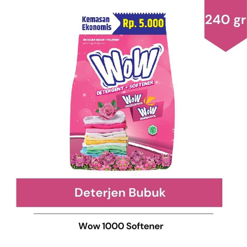 Promo Wow Deterjen 1000 Pencuci Pakaian Softener 240gr Pink Diskon 5% ...
