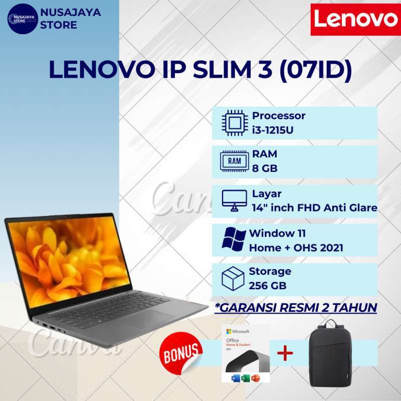 Jual Lenovo IP 3 14IAU7 CNID Laptop Intel Core i3-1215U/14 Inch FHD/8GB/256GB SSD/Intel UHD ...
