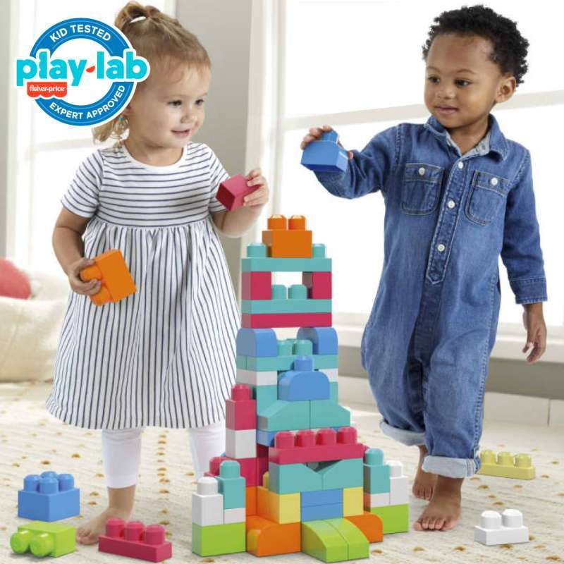 Jual Mega Bloks First Builder Big Building Bag Pink (60 Pieces) Di ...