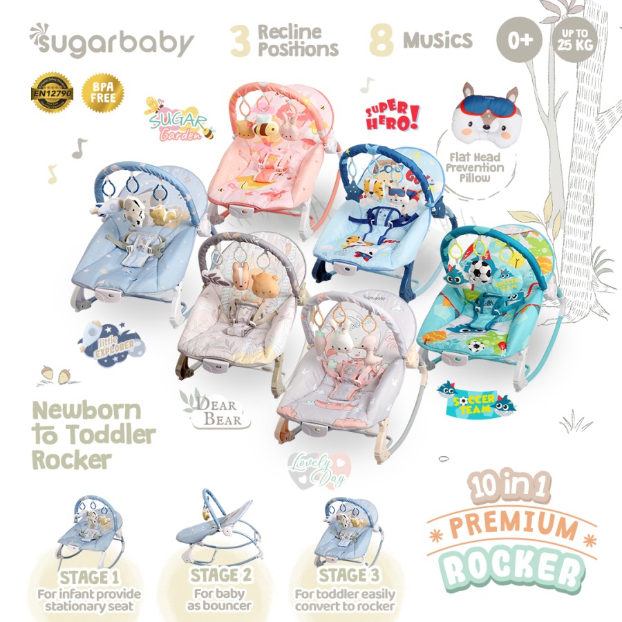 Jual Sugar Baby Bouncer Rocking 10in1 - Grey Lovely Day Di Seller Baby ...