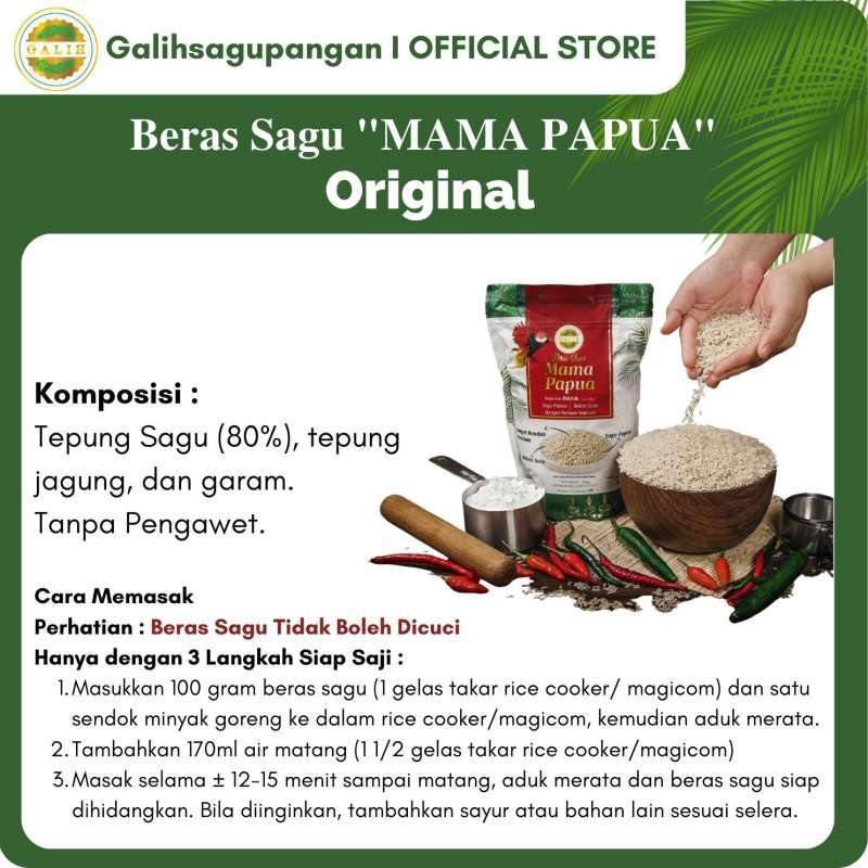 Jual Beras Sagu Original Mama Papua Kemasan 1 Kg Di Seller Sagu Mama ...
