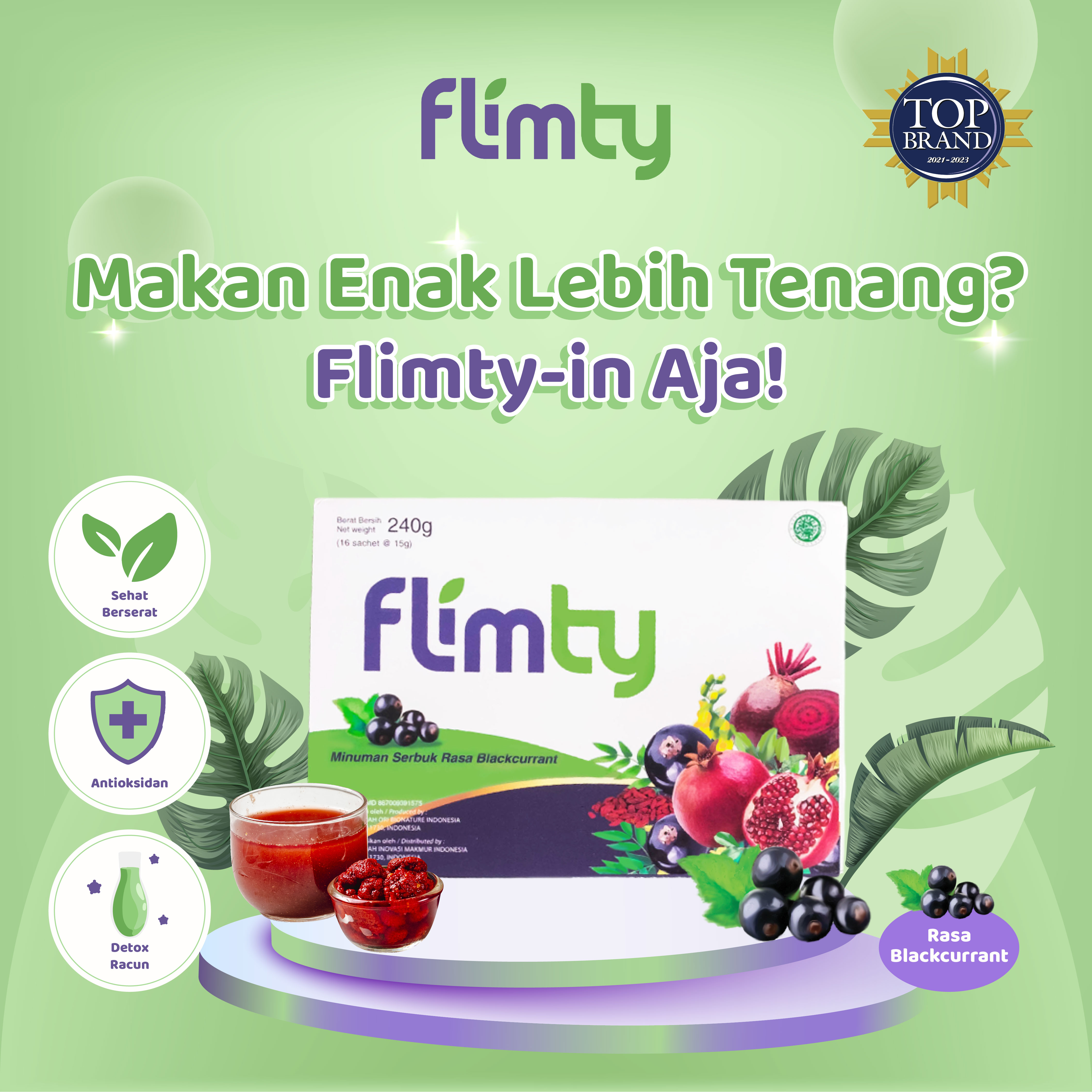 Promo Flimty Fiber - 1 Box (isi 16 sachet) - Rasa Blackcurrant Diskon ...