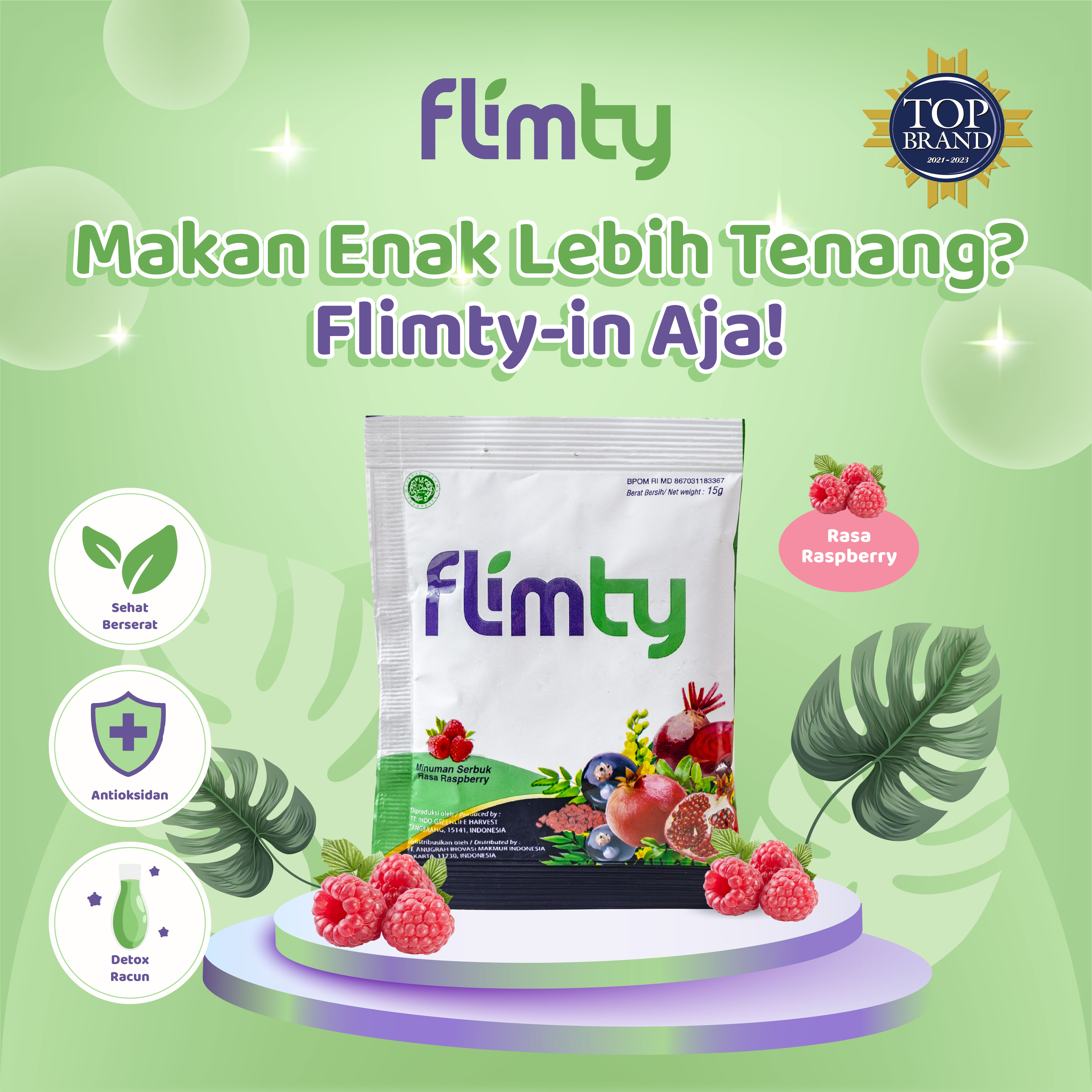 Promo Flimty Fiber | Detox | Antidioksidan Rasa Raspberry - 1 Sachet ...
