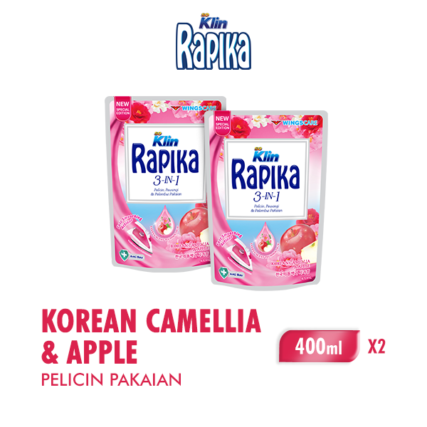 Promo Rapika Pelembut & Pelicin Pakaian Korean Camellia Pouch 400 Ml [2 ...