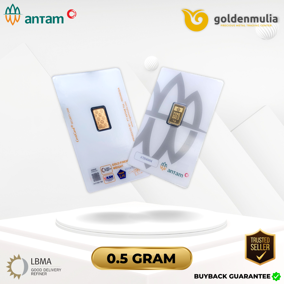 Jual Emas Antam 0.5 Gram Logam Mulia LM Antam 0,5 gr 0.5g Certicard ...