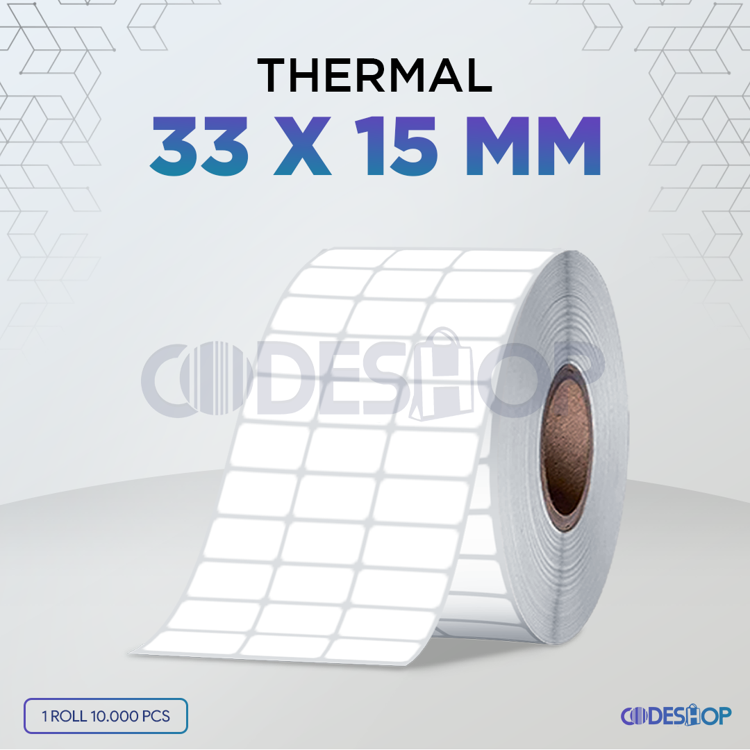 Jual LABEL BARCODE 33 X 15 mm KERTAS STICKER LABEL THERMAL 33x15 mm 3 ...