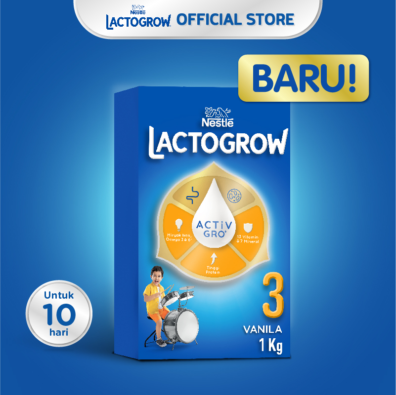 Promo Nestle Lactogrow 3 Susu Pertumbuhan Rasa Vanila 1-3 tahun Box 1 ...