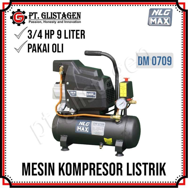 Promo Mesin Kompresor Angin Listrik 3/4hp 9l 1 Phase Nlg Max Dm-0709 ...