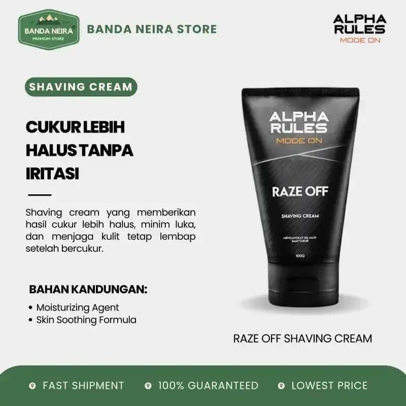 Jual Alpha Rules Raze Off Shaving Cream / Krim Cukur Jenggot Kumis Pria ...