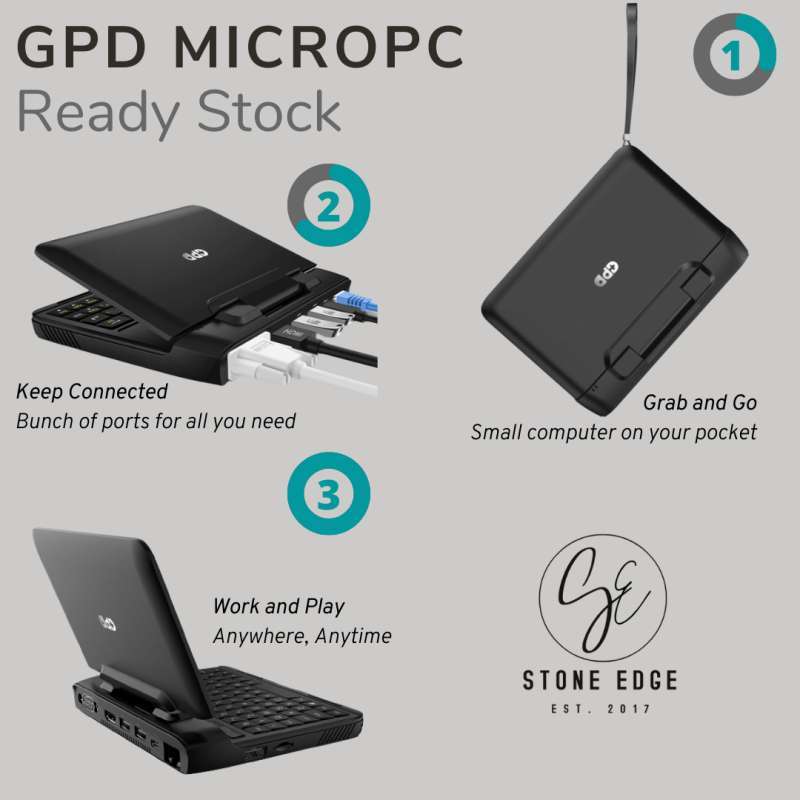 Promo Gpd Micropc Micro Pc Mini Laptop 6 Inch Ram 8gb Ssd 256gb ...