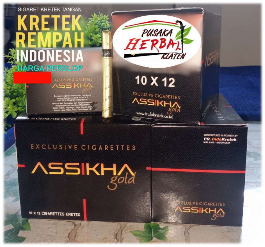 Jual Rokok Herbal Rempah Kretek Assikha Gold Perslop Di Seller Pusaka ...
