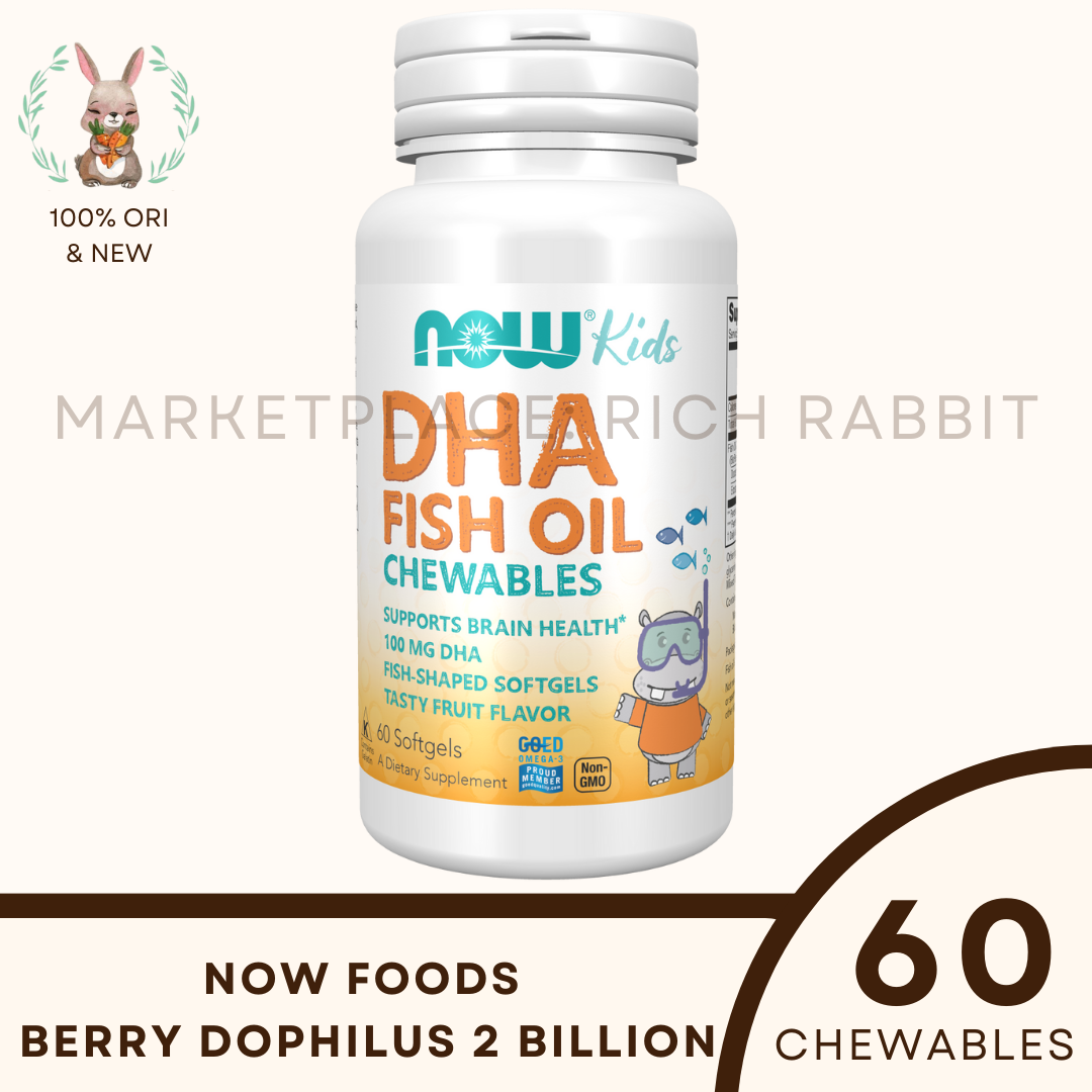 Jual Now Foods NowFoods Kids Chewable DHA 100mg Suplemen Otak Vitamin ...