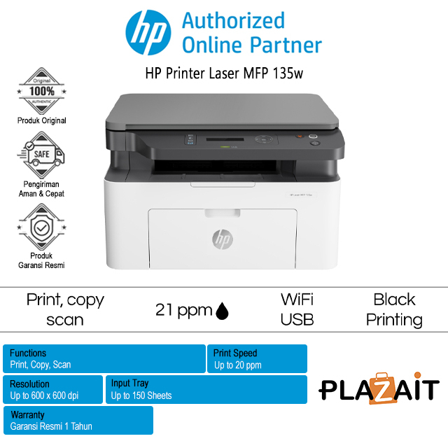 Jual Printer HP Laserjet MFP 135W di Seller PT. Primajaya Multi Technology Official Store - PT ...