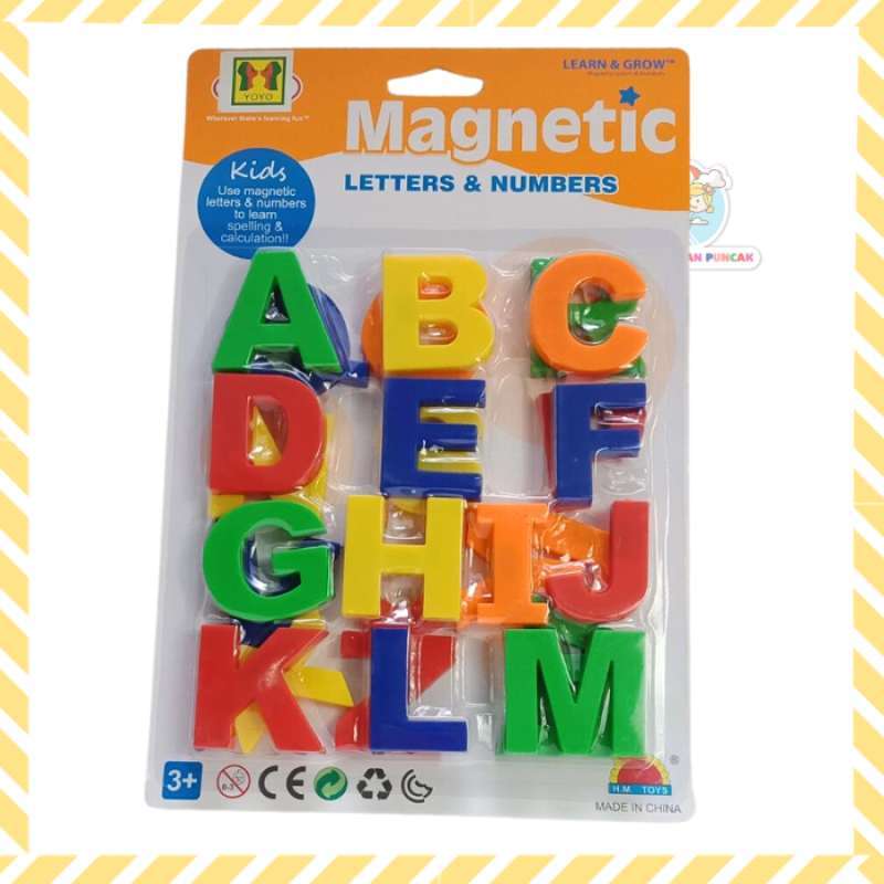 Jual Abjad Alphabet Huruf Besar Kecil Angka Magnet Mainan Edukasi - Abc ...
