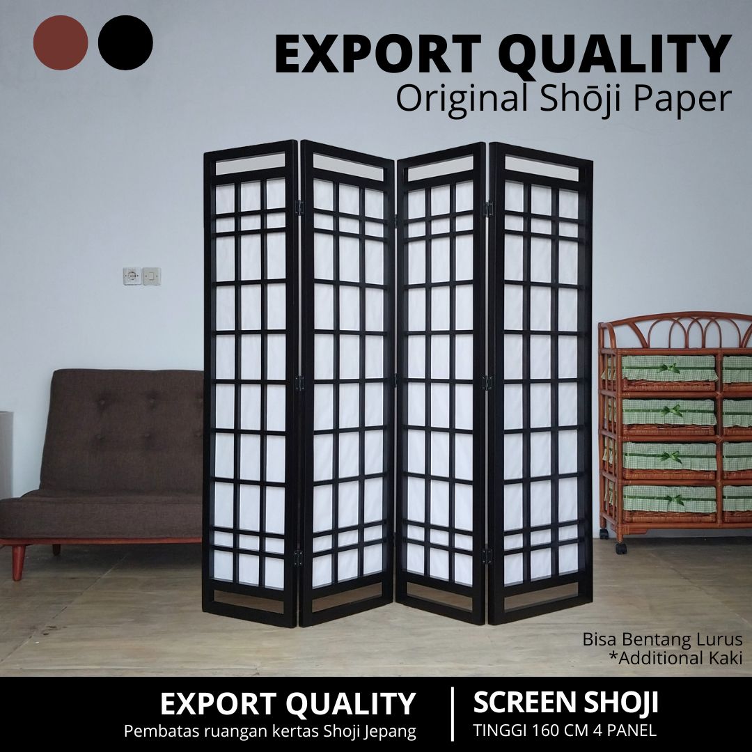 Promo Sekat Shoji 4 Panel Natural Japanese Screen Panel Pembatas ...