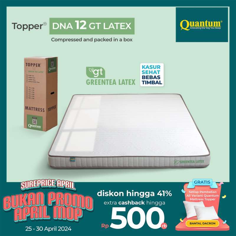Promo Quantum Topper Greentea Latex Dna 12cm - Kasur Spring Bed ...