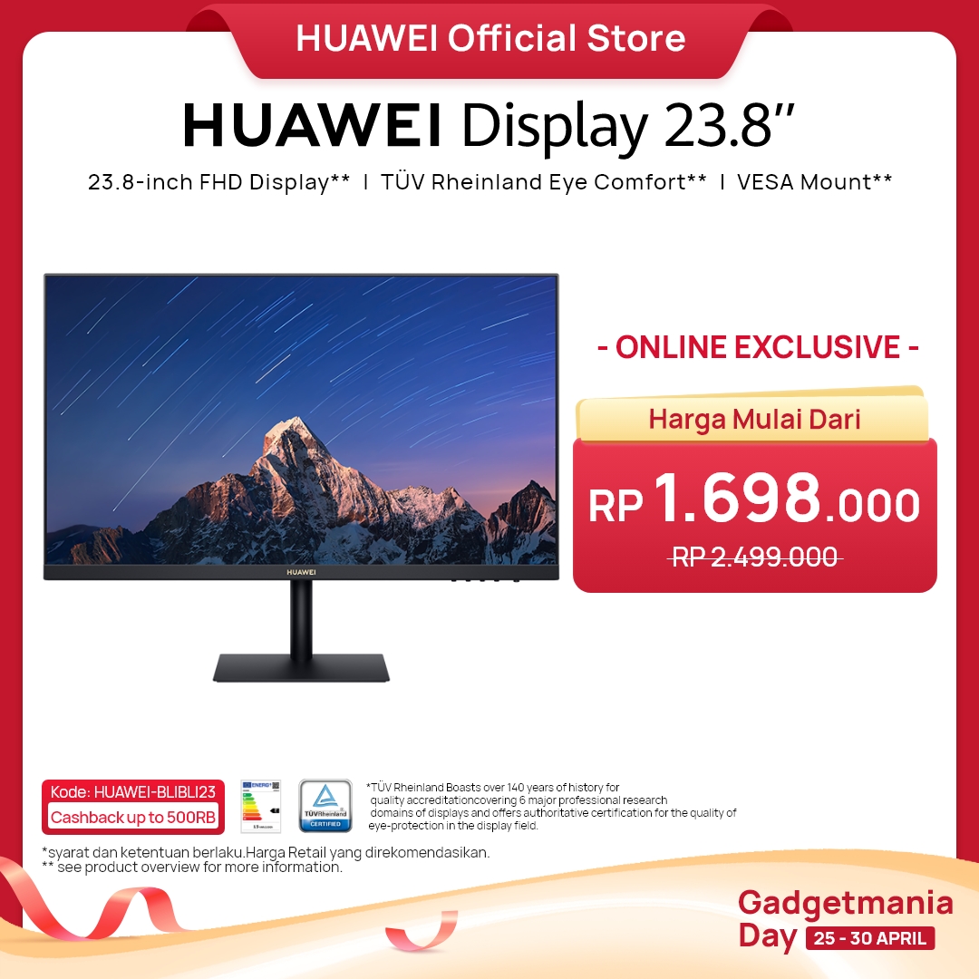 Promo HUAWEI Display 23.8 Inches | Full HD Display | Sertifikasi TÜV ...