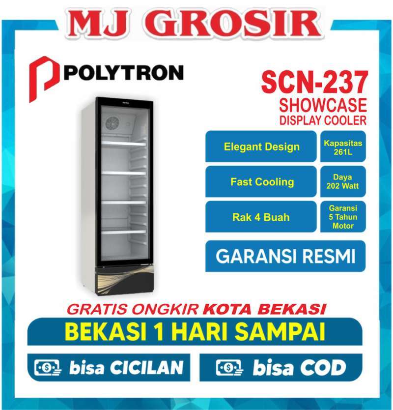 Jual Showcase Polytron Scn 237 L 4 Rak Display Cooler Kulkas Low Watt ...