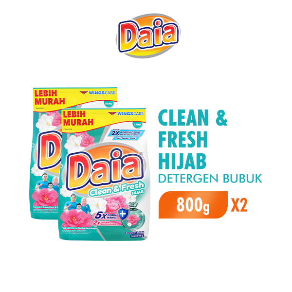 Promo Daia Clean & Fresh Hijab Detergen 800 G [2 Pcs] Diskon 19% Di Seller Wings Official Store ...