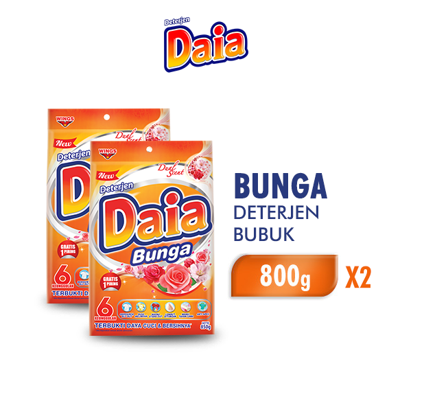 Jual Daia Bunga Deterjen [800 G / 2 Pcs] Di Seller Wings Official Store ...