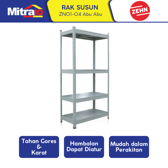 Jual Zehn Rak Besi rack serbaguna Zn01-04 Tab Shelving Gray di Seller ...
