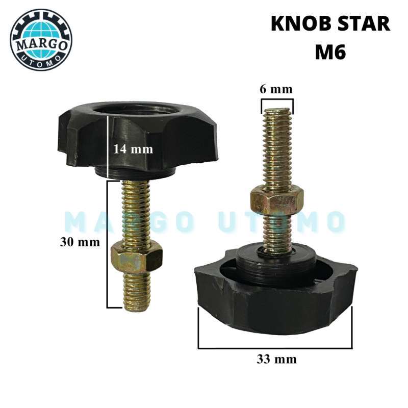 Jual Knob Star Adjuster Baut M6 T30 Dan Mur - 2 Pcs Di Seller Margo ...