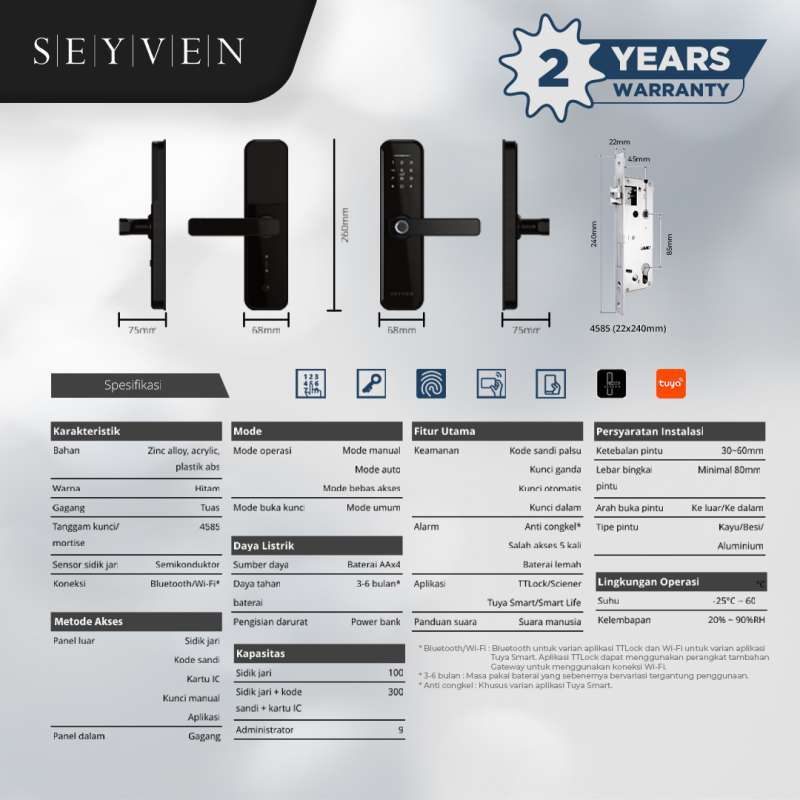 Jual Seyven Smart Digital Lock Access Door Kunci Pintu Digital Smart ...