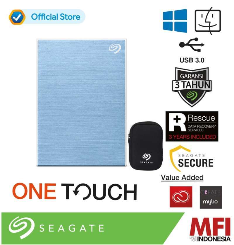 Promo Seagate Harddisk Eksternal One Touch 2.5-inch 2tb Blue Free Pouch ...