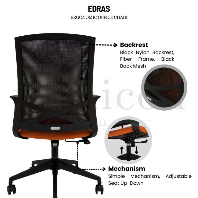 Promo Kursi Kantor Ergonomis Furnicon Edras / Kursi Kerja Office Chair ...