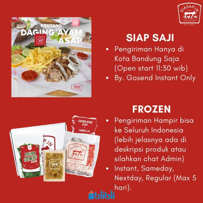 Promo Diasapin Sei Ayam Frozen Bundle 500gr | Daging Asap Ayam + 1 ...