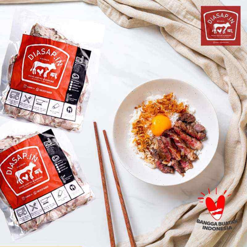 Promo DIASAPIN SEI SAPI Frozen Bundle 500gr Daging Asap Sapi + Sambal ...
