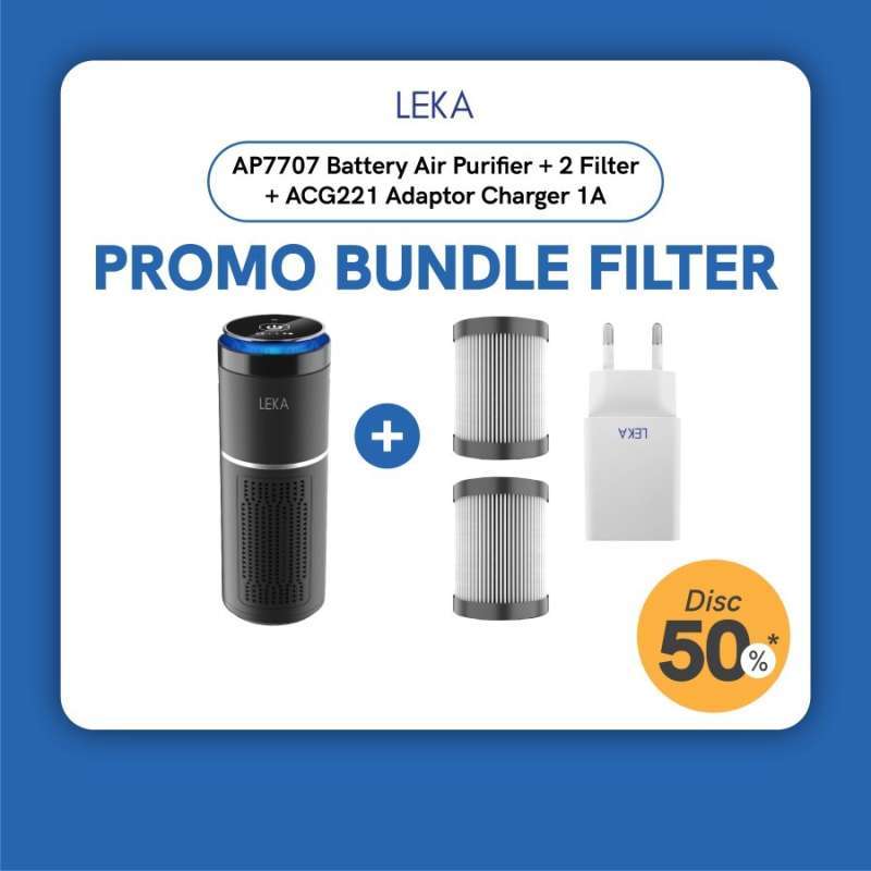 Promo LEKA AP7707 Battery Air Purifier - HEPA13 Filter Sinar UV-C ...
