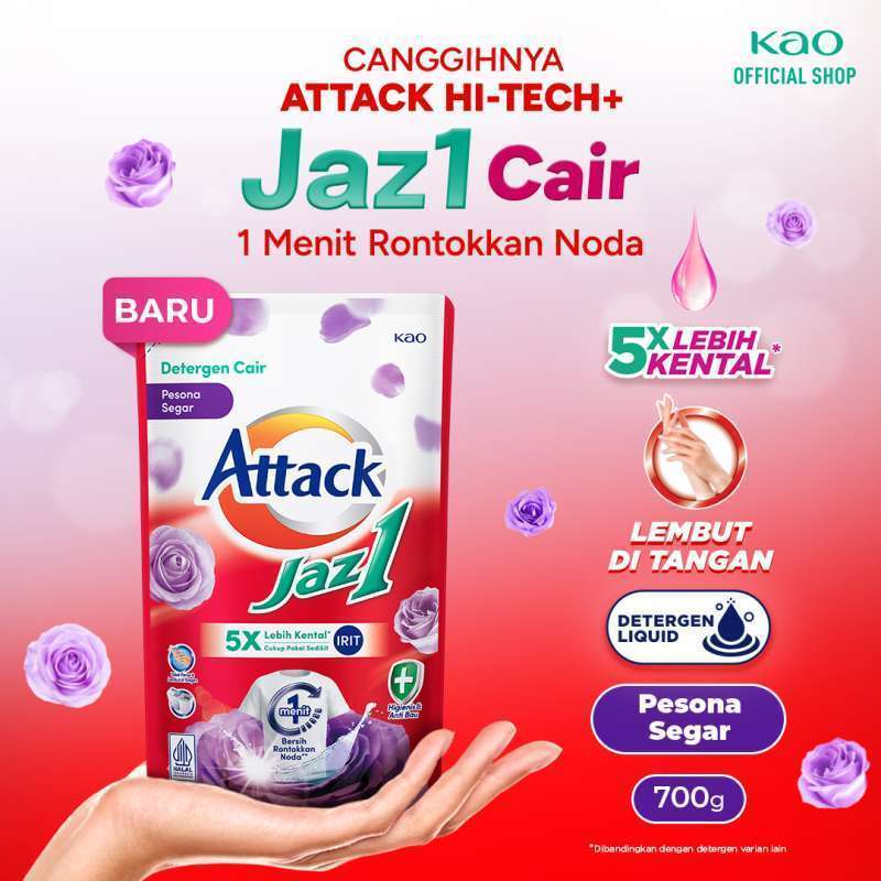 Promo Smg/jog/solo - Attack Jaz1 Detergent Cair Pesona Segar [700 G] Diskon 19% Di Seller Kao ...