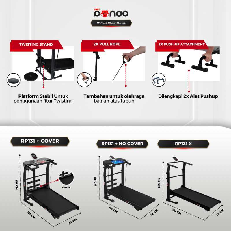 Promo Treadmill Manual Redpanda 131 Multifungsi Murah Tanpa Listrik ...