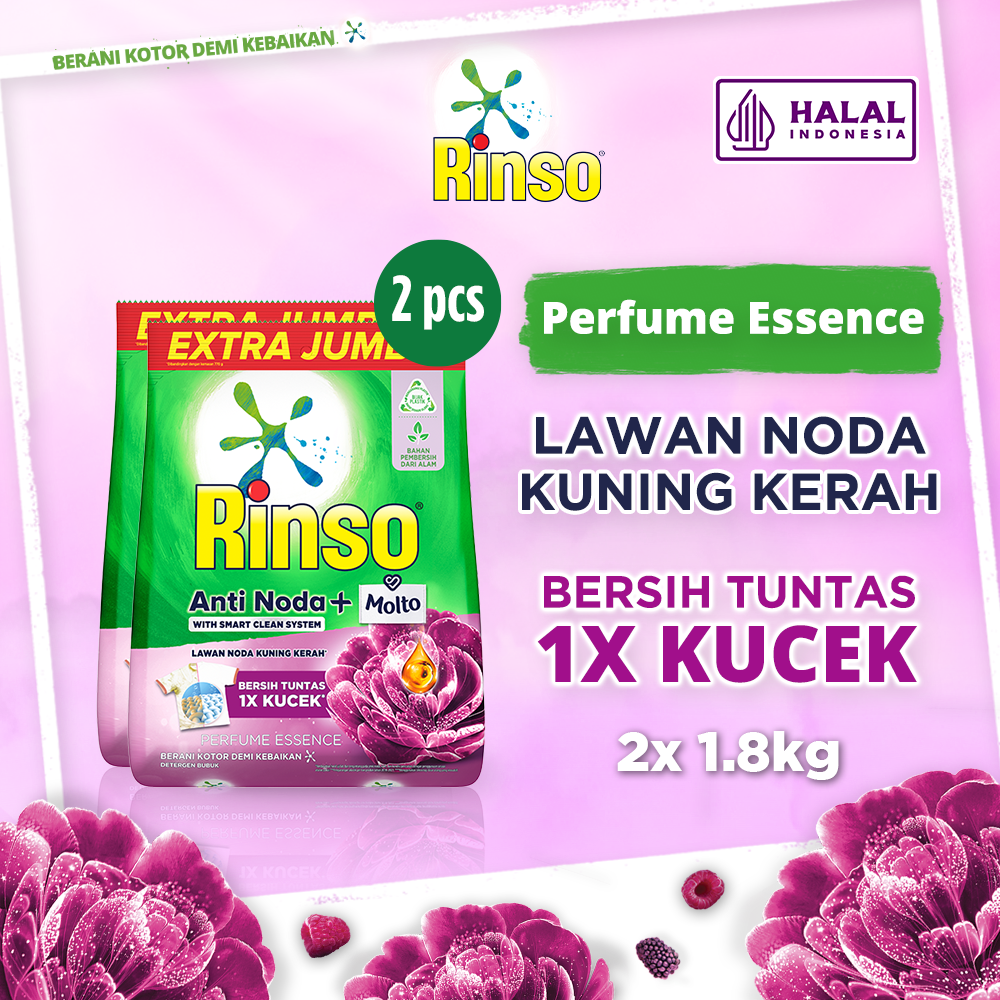 Promo Rinso Molto Detergent Bubuk Deterjen Anti Noda Perfume Essence 1. ...