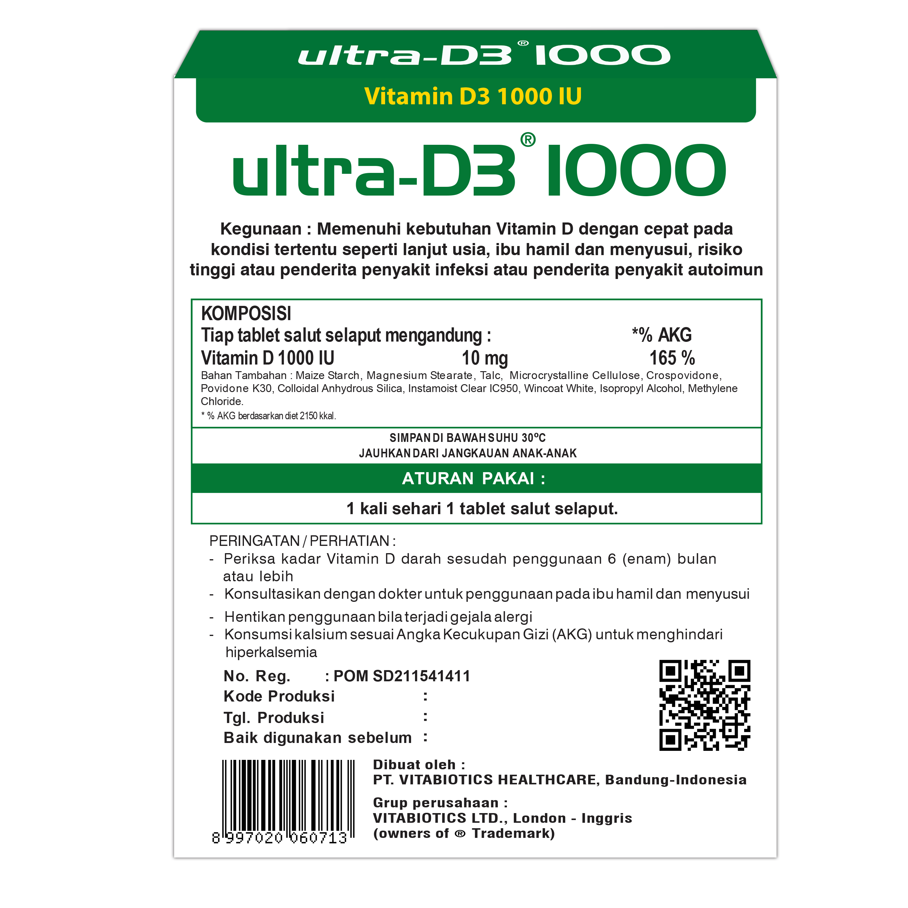 Promo Vitabiotics Ultra Vitamin D3 1000 Iu 30 Tablet - Kebutuhan ...