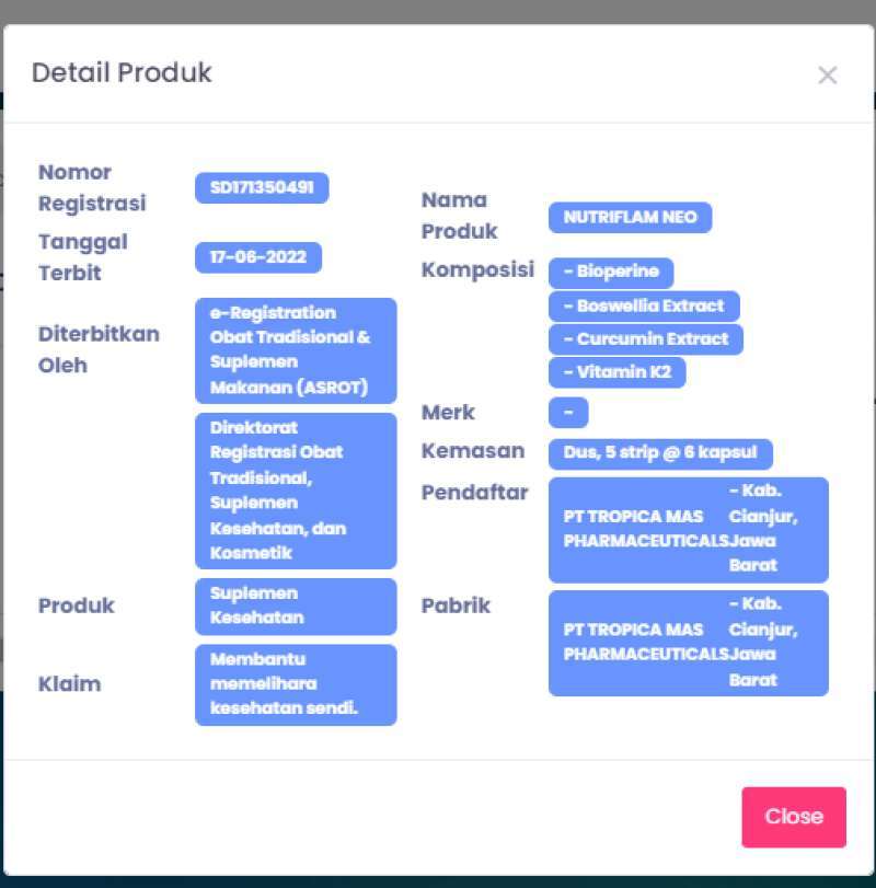 Jual Nutriflam Neo 6 Kapsul - Suplemen Kesehatan Sendi Otot Dan Tulang ...