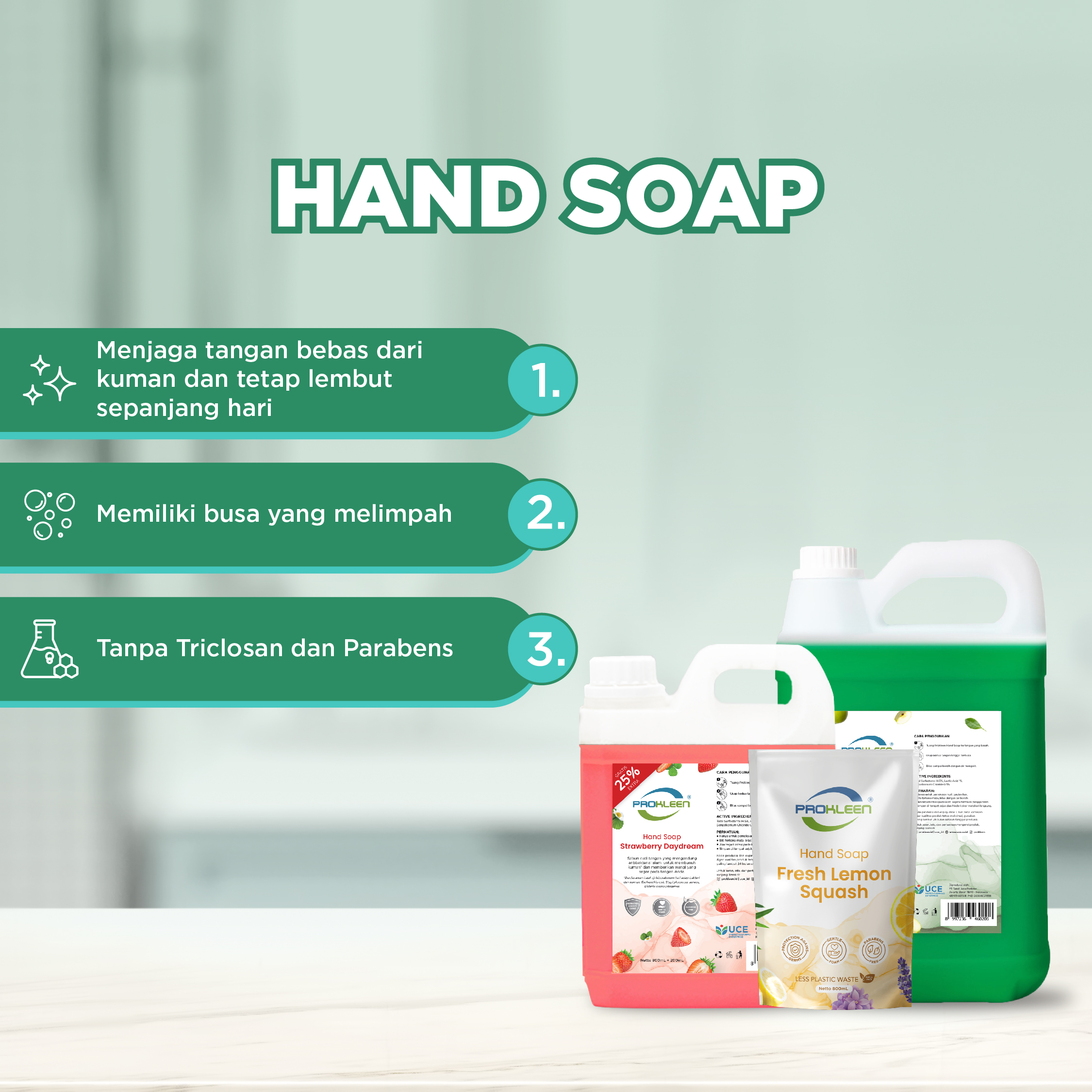 Promo Sabun Cuci Tangan Hand Soap Prokleen 800ml Refill - Lemon Diskon ...