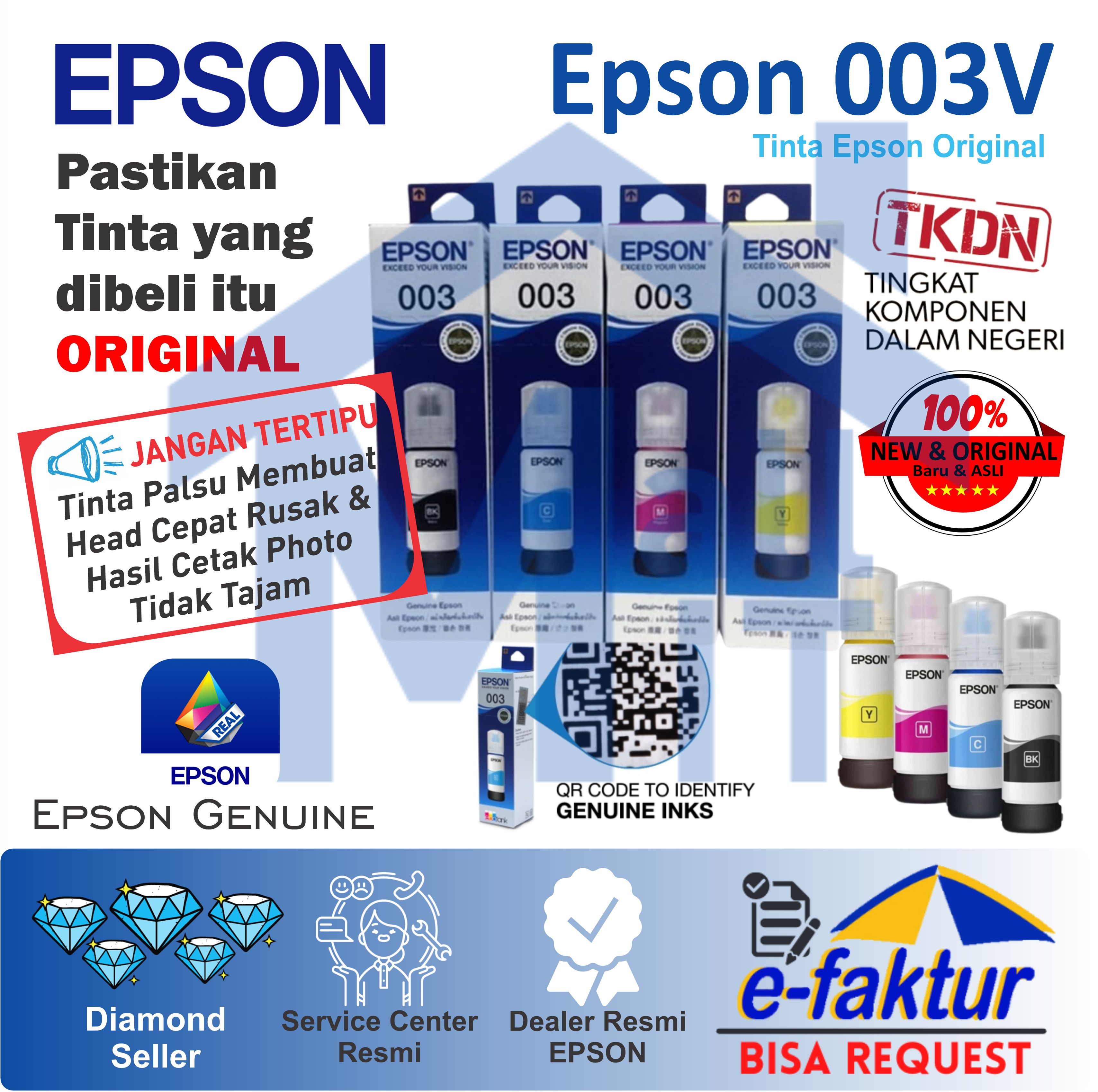 Promo Jkt (bisa Cod) - Tinta Printer Epson 003 T003 T-003 Original ...