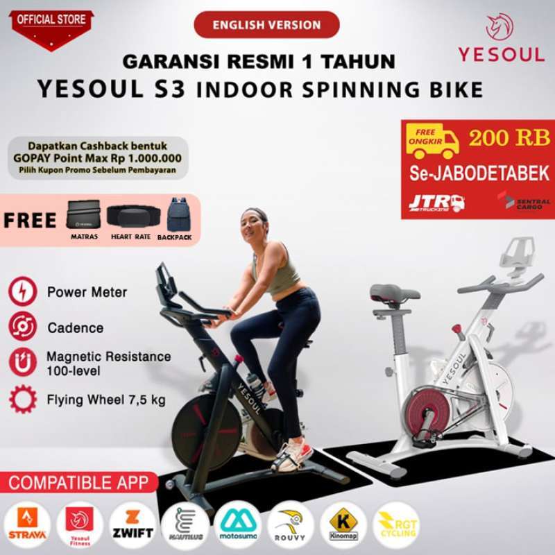 Promo Yesoul S3 Home Smart Spinning Bike Indoor Sepeda Statis Fitness Resmi - Hitam Diskon 18% ...