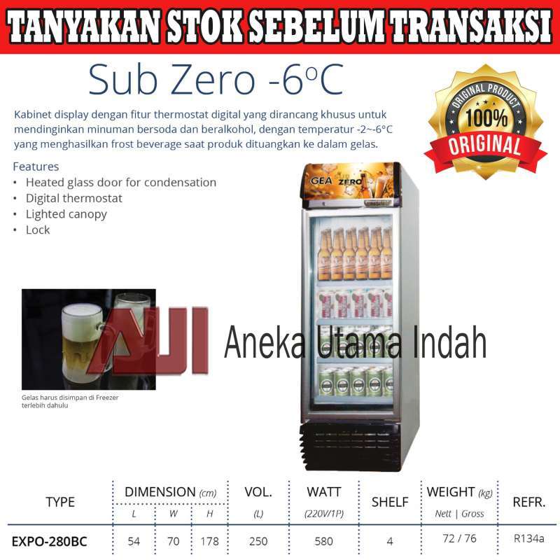 Jual Gea EXPO-280BC Beer Cooler / Display Cooler Khusus Untuk Menyimpan ...
