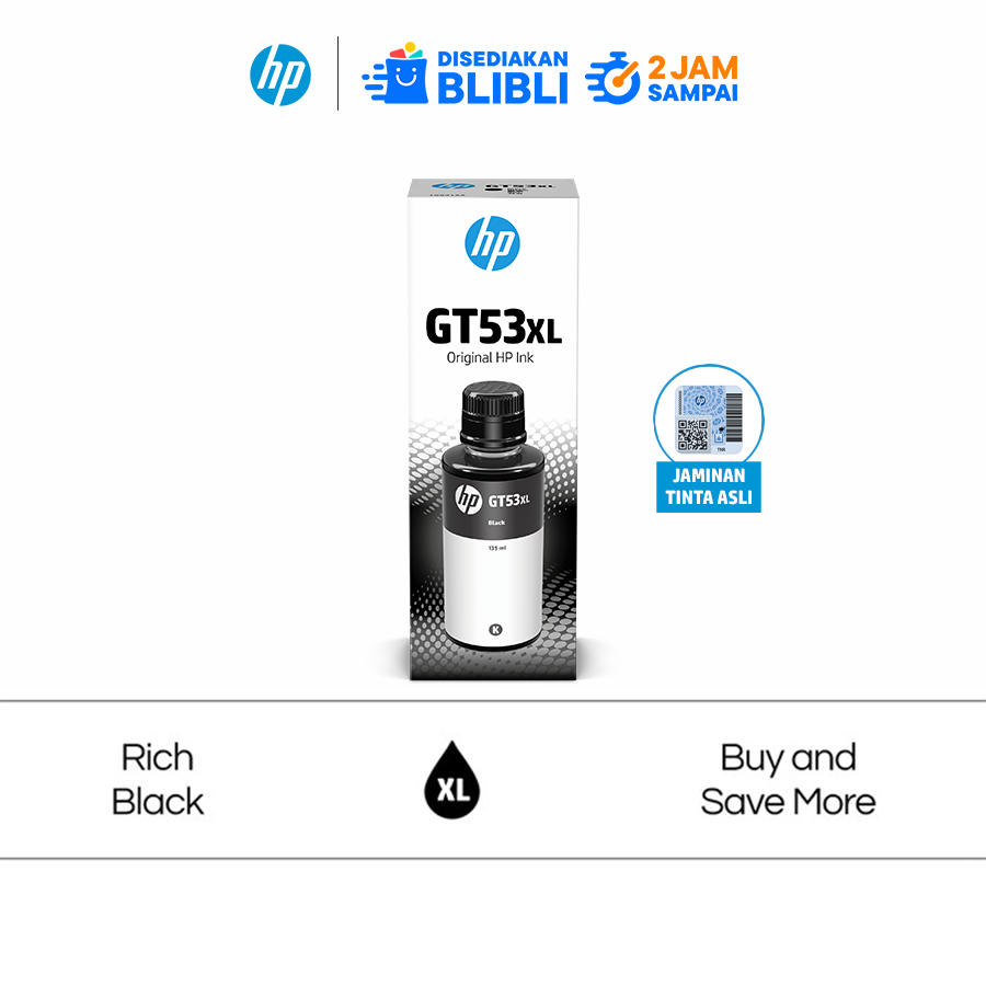 Jual Hp Gt53xl 135-ml Tinta Black Original Ink Bottle Di Seller Blibli ...