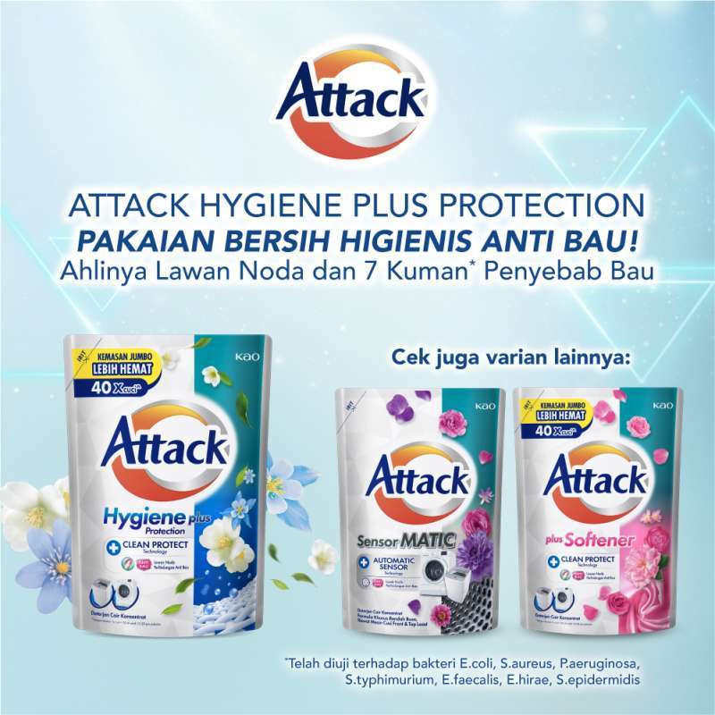 Promo Attack Hygiene Plus Deterjen Cair Semua Jenis Mesin Cuci 1200ml ...