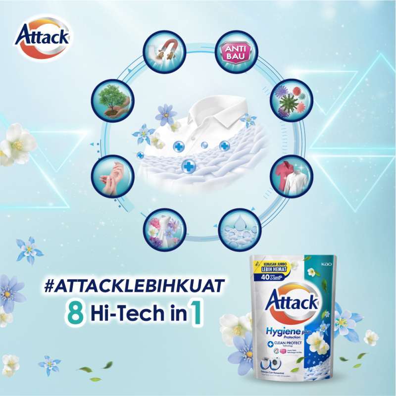 Promo Attack Hygiene Plus Deterjen Cair Semua Jenis Mesin Cuci 1200ml ...