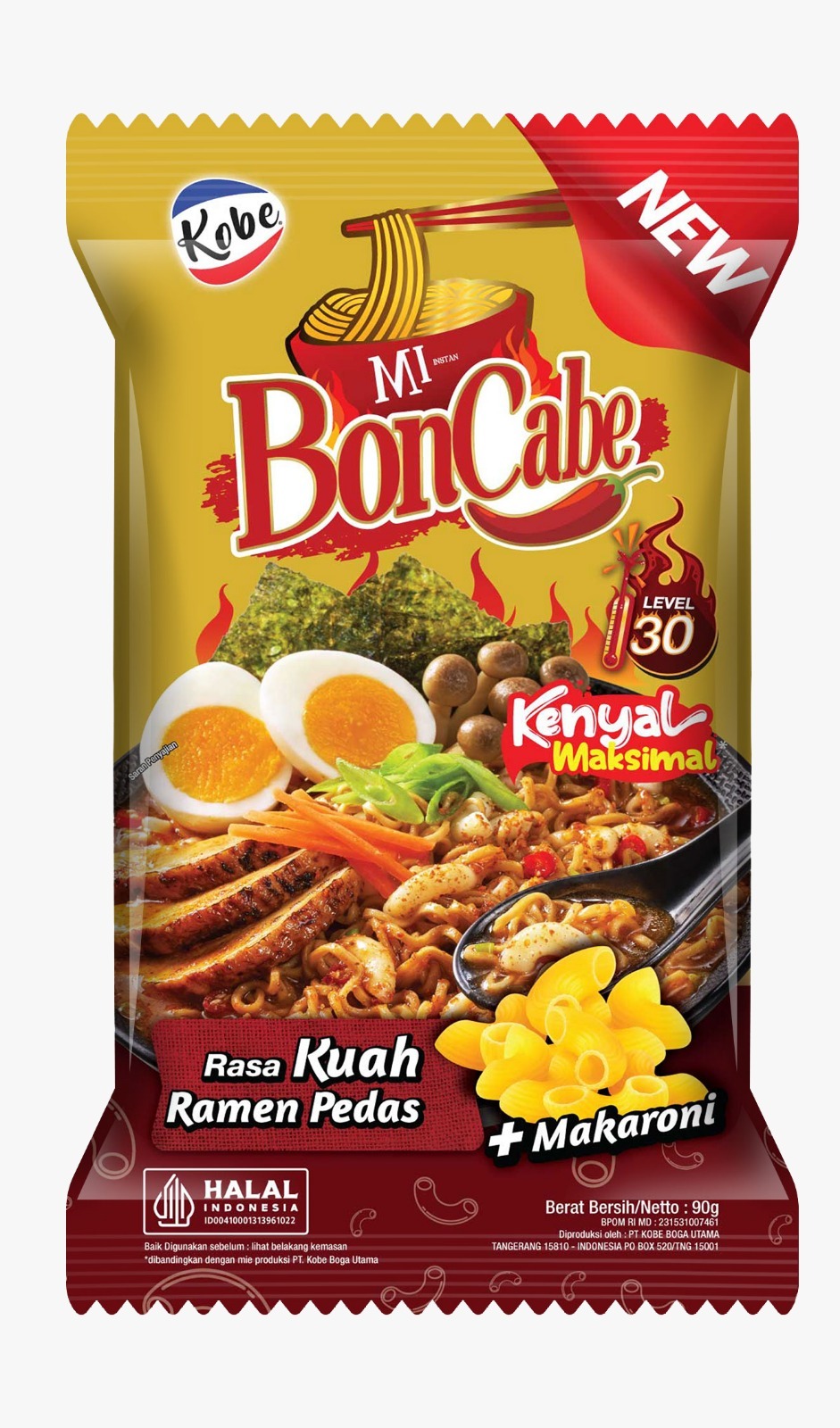 Promo KOBE Mi Boncabe Rasa Kuah Ramen Pedas Lv 30 + Makaroni [90 G ...
