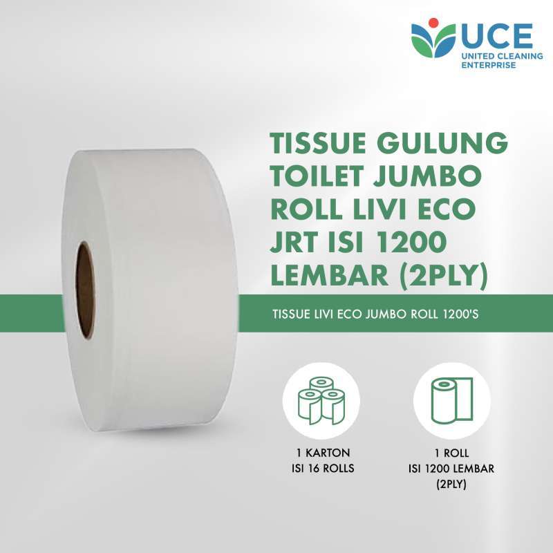 Jual Tissue Gulung Toilet Jumbo Roll Livi Eco Jrt Isi 1200 Lembar (2ply ...